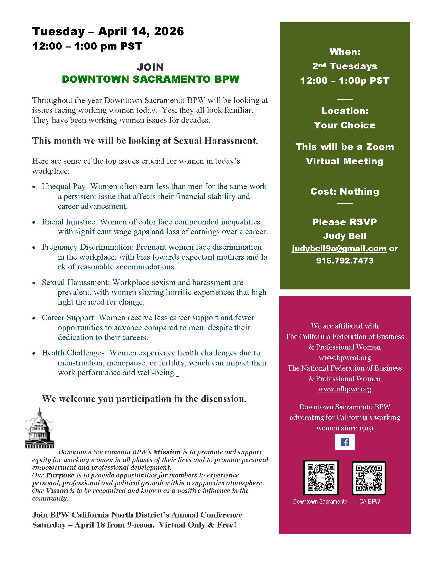 Downtown Sacramento BPW Club - California Federation of Business and ...